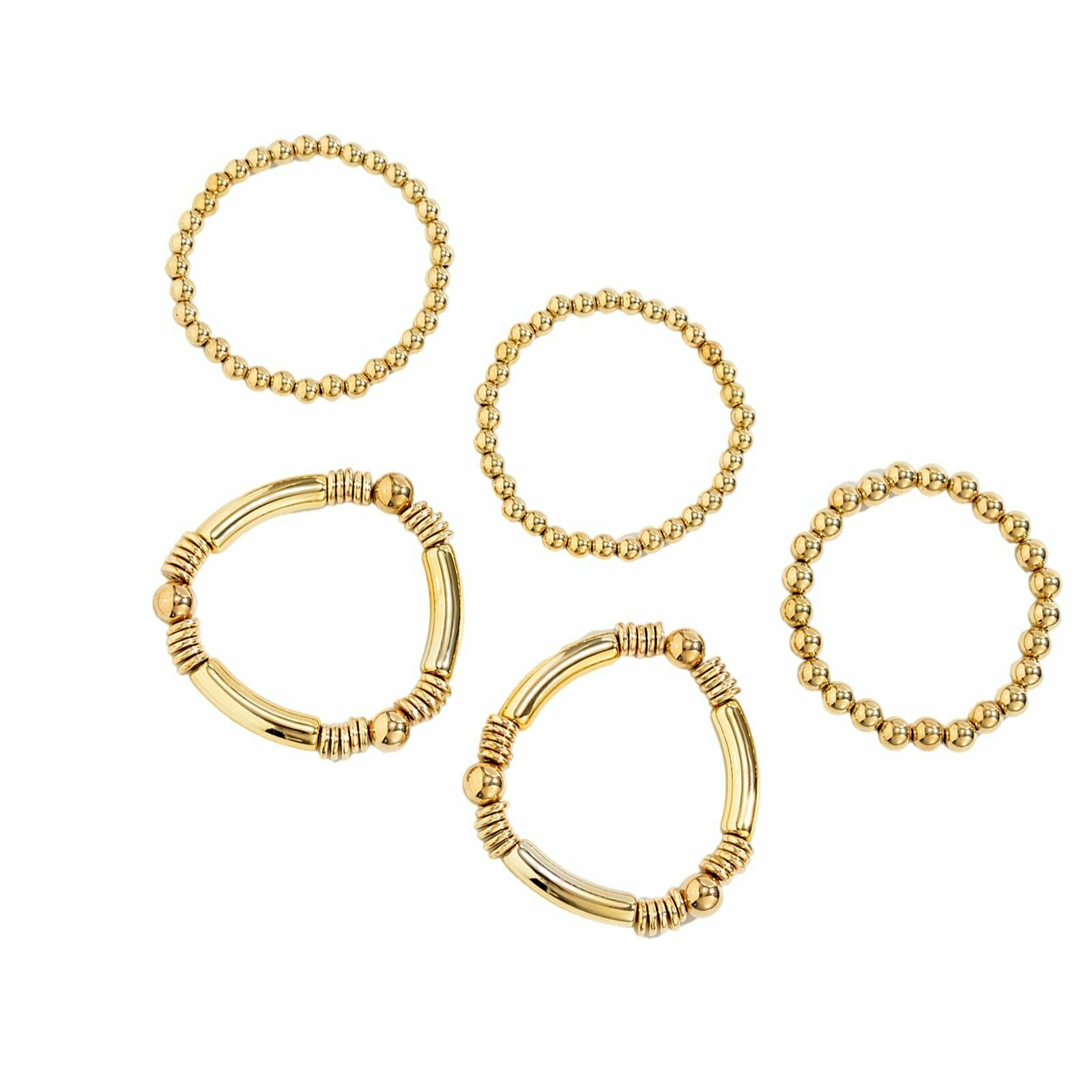 5 металлических бисерных браслетов регулируемая длина серебро и золото аксессуары