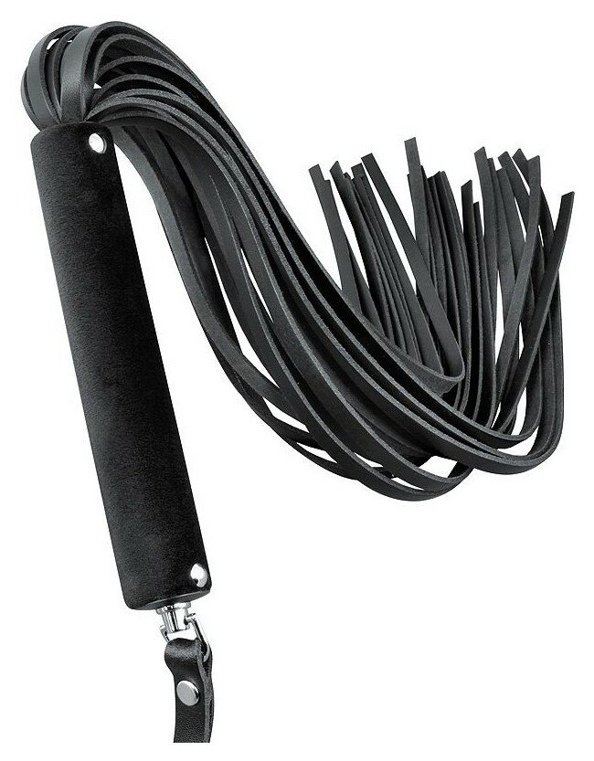 Черная кожаная плеть-флоггер 84 см Notabu