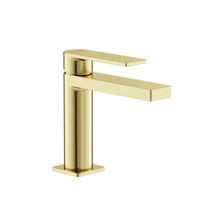 Смеситель для раковины Sancos Studio, брашированное золото, PVD покрытие, SC9015BG