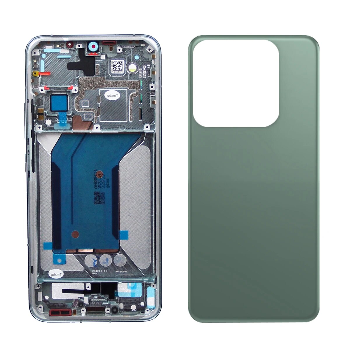 Для Xiaomi 14 AMOLED, для Xiaomi Mi 14 23127PN0CC 23127PN0CG: Сменный дисплейный Green Frame Cover