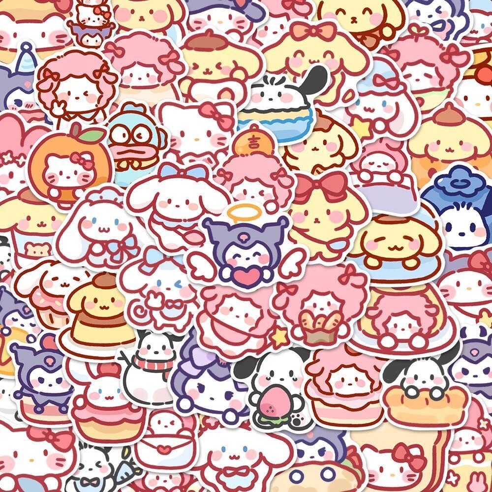 Наклейки Sanrio My Melody Kuromi Cinnamoroll 100PCS