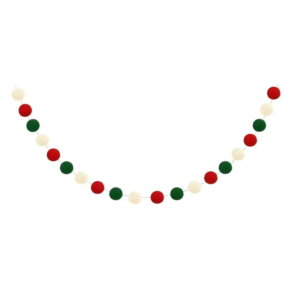 Рождественская гирлянда с помпонами 20 шт
