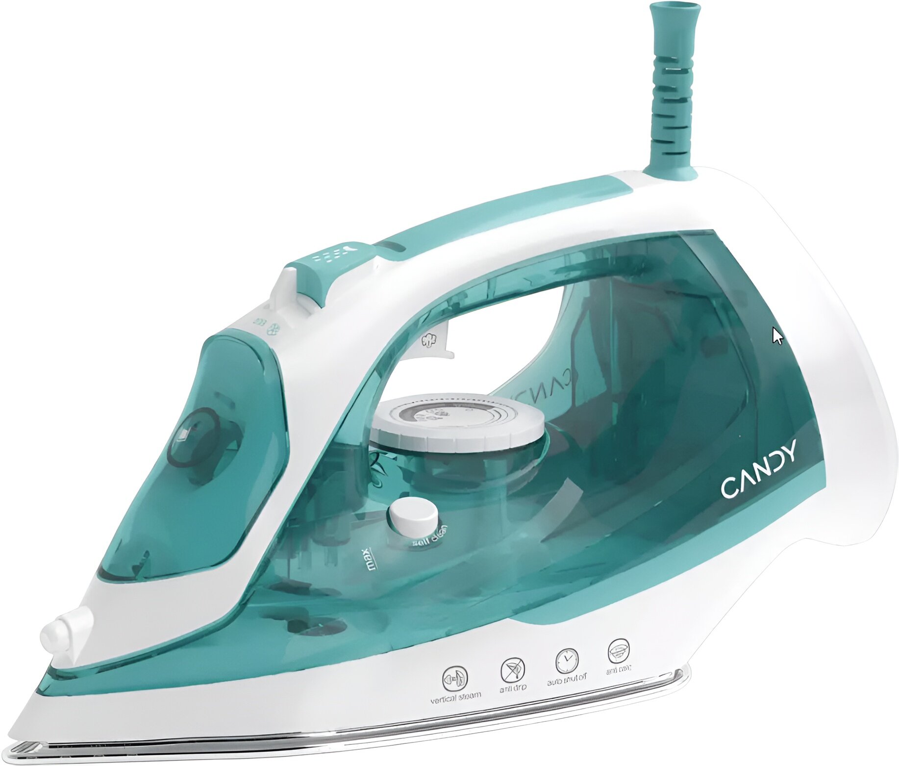 Утюг Candy CI-104 FZ0581M00RU бело-зеленый, с паровым ударом, 2200Вт