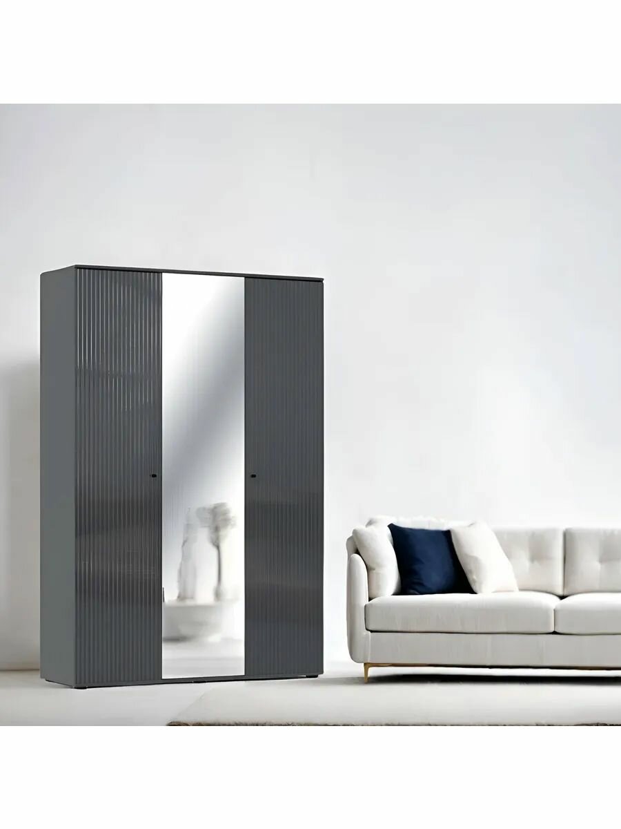 Оливия Шкаф 3-х ств. Графит глянец, Графит