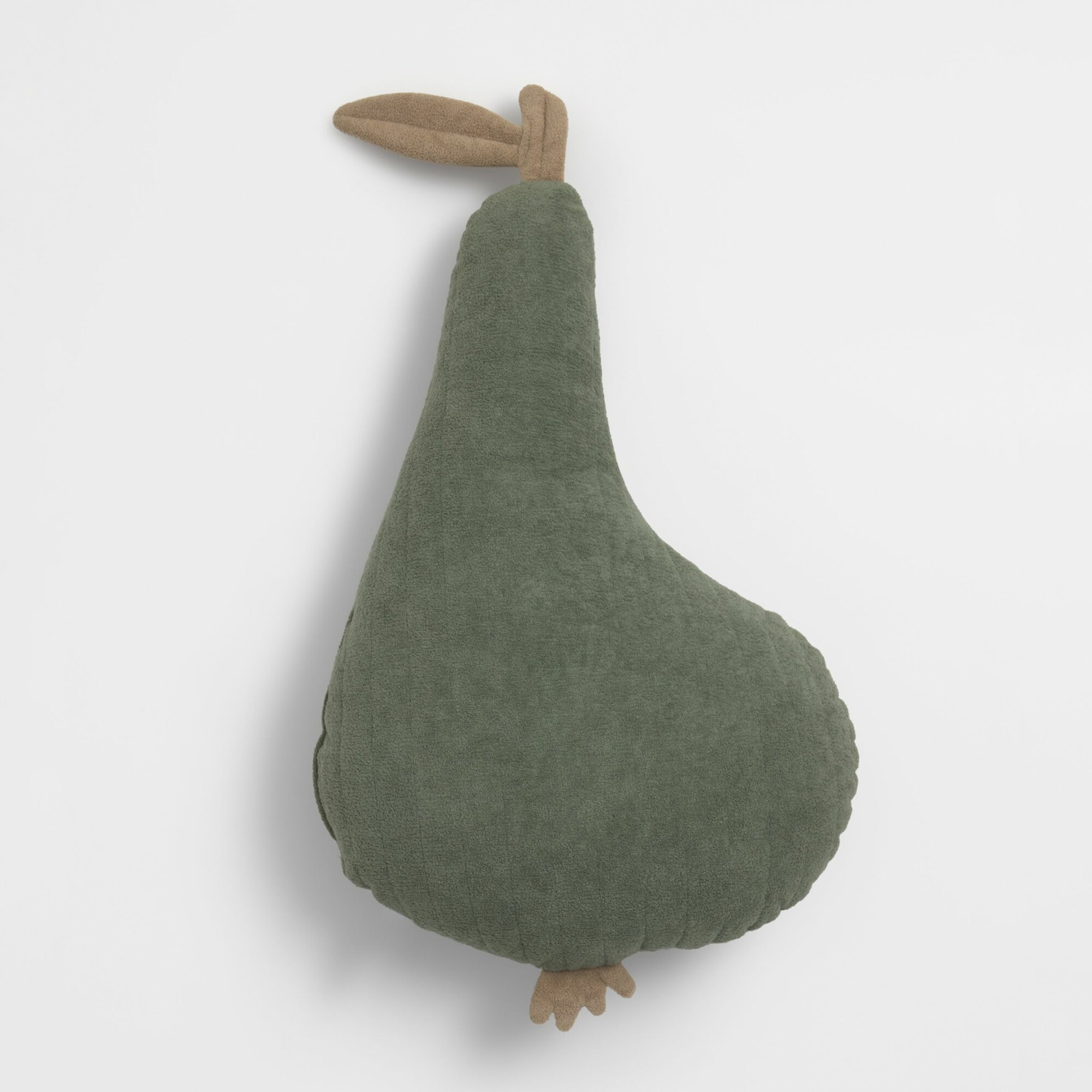 Подушка декоративная, 33x60 см, букле, зеленая, Груша, Boucle figure