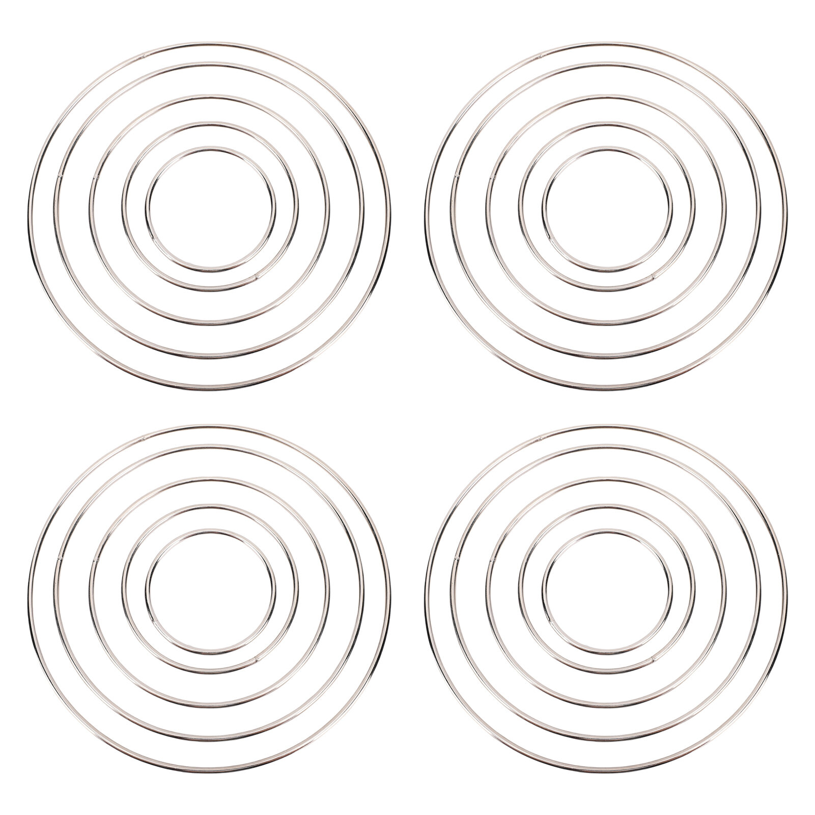20 шт. металлический обруч серебряный прочный железный венок толщиной 2-6 дюймов кольцо-обруч макраме для поделок