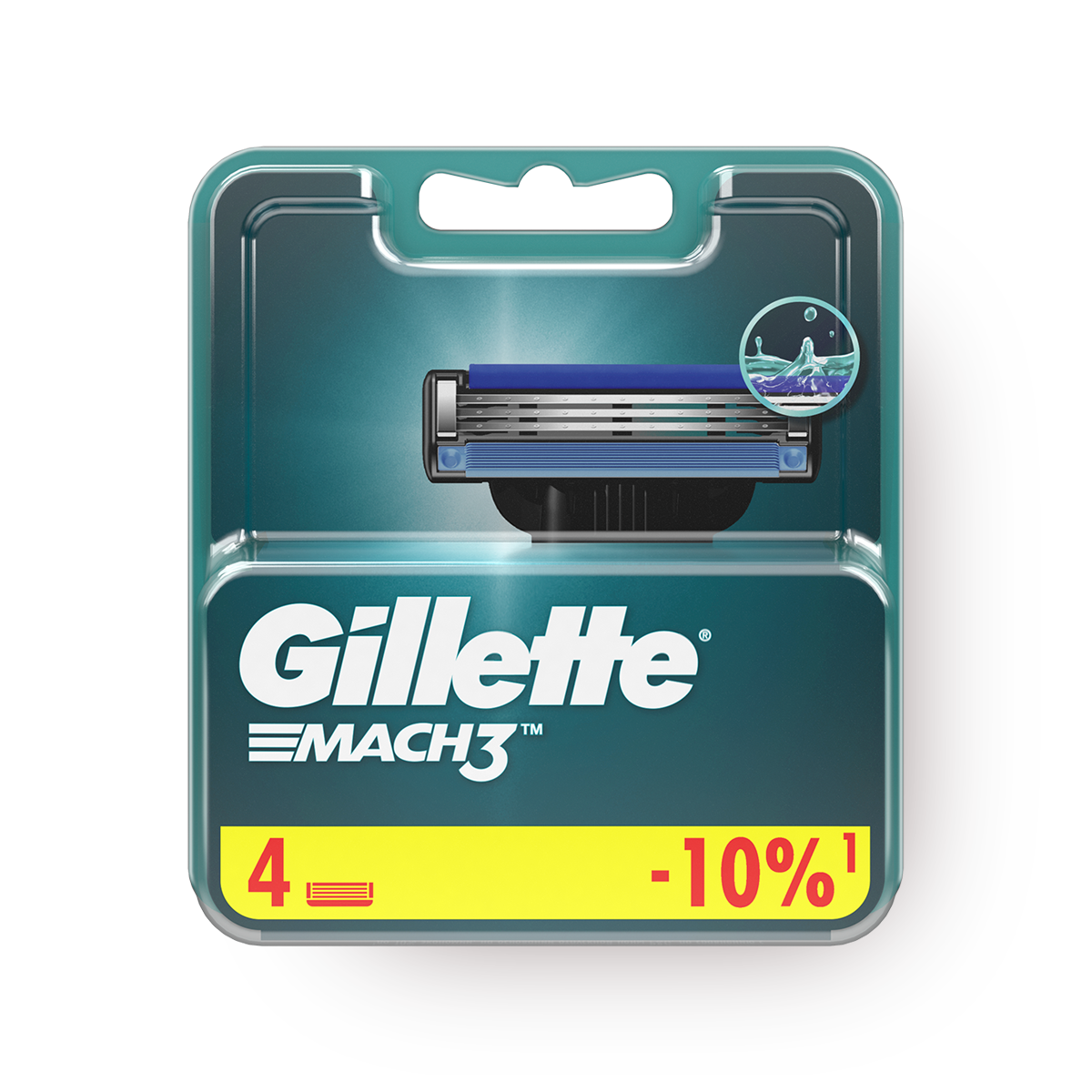 Кассеты Gillette MACH3, 3 лезвия, нержавеющая сталь, увлажняющая полоска, зеленый цвет