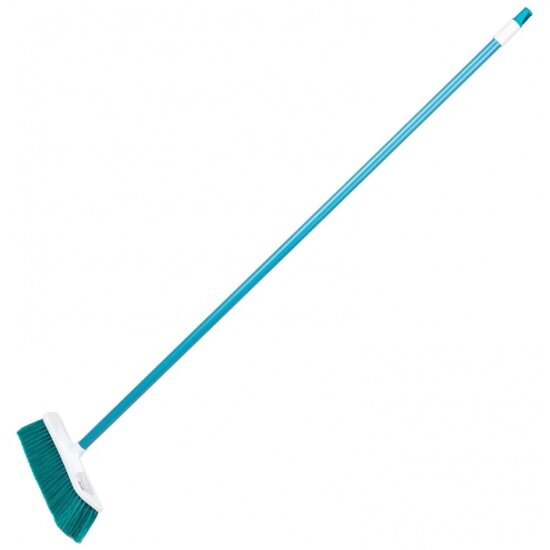 Palisad Щетка пластмассовая для подметания пола, 27 см, c черенком, 120 см, бирюзовая щетина, Home, 935445