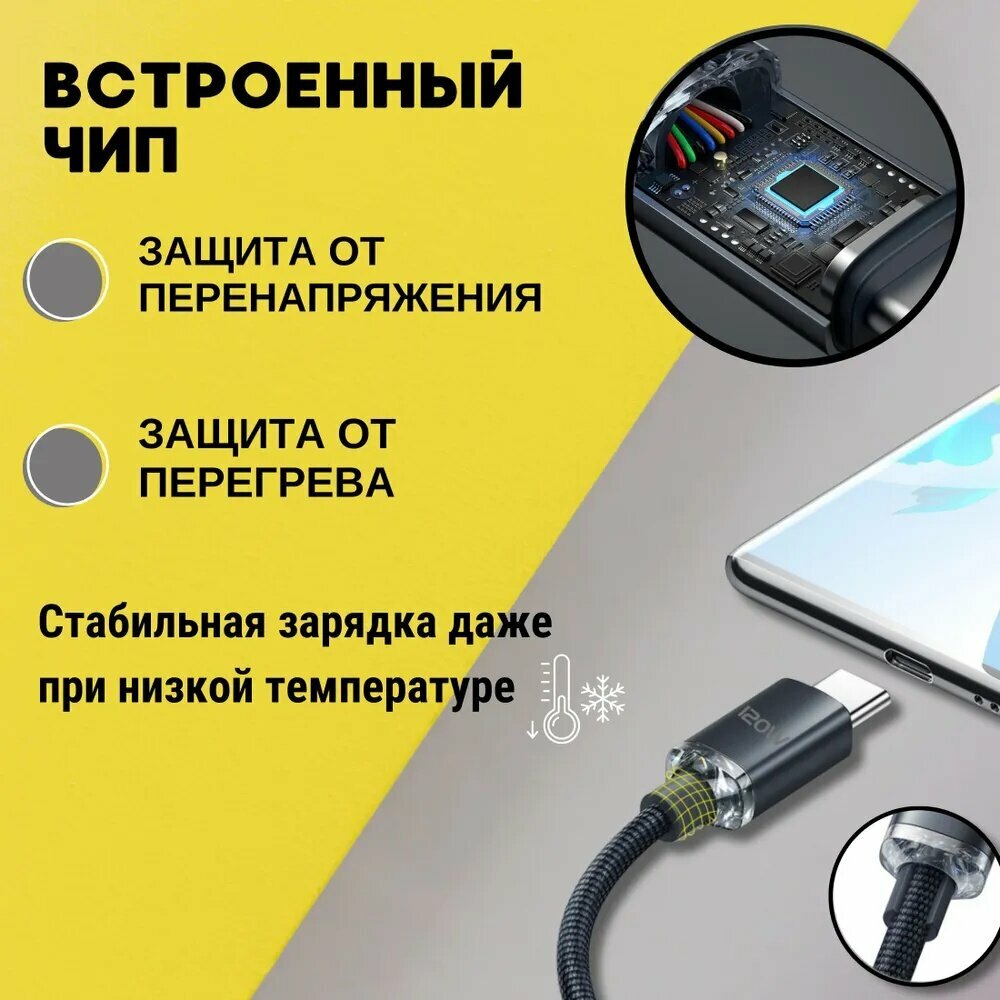 Видеокабель USB Type-C/USB Type-C, 2 м, черный — фото 1