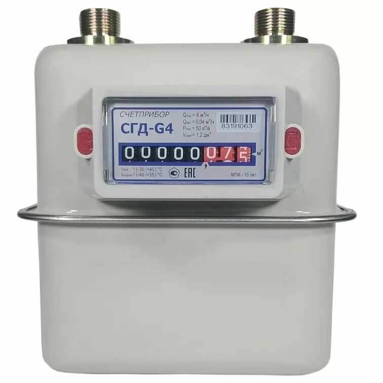 Газовый счетчик объемный диафрагменный СГД G4 ТК левый (1 1/4) для дома бытовой