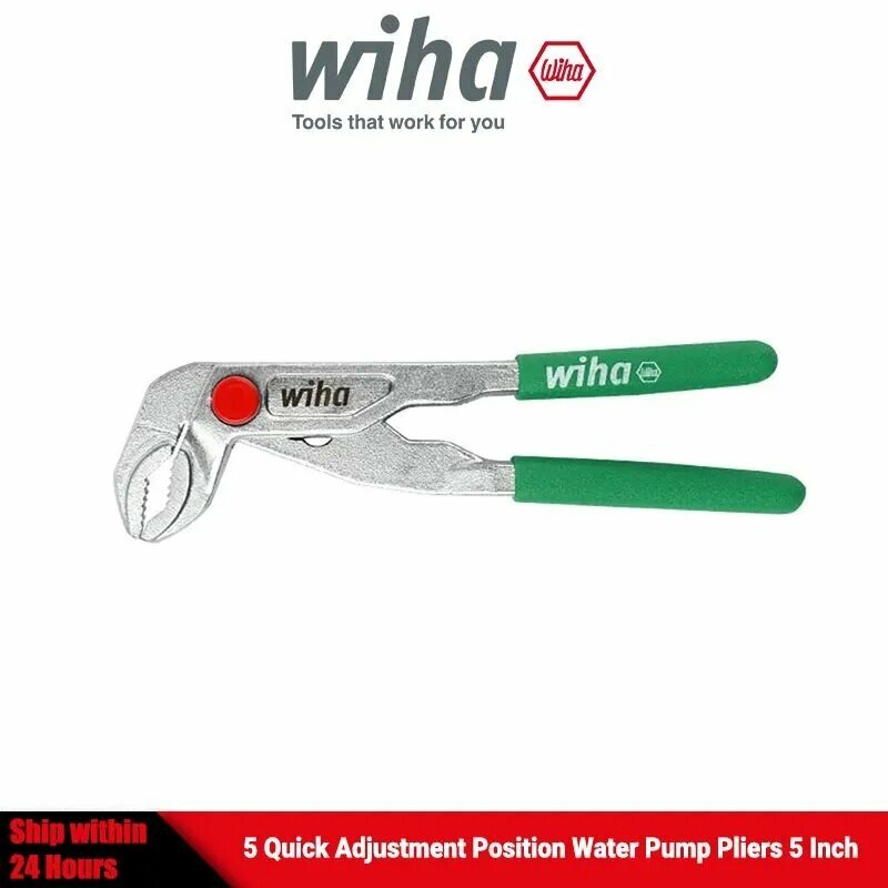 Wiha 46810 Трубные плоскогубцы 5 позиций быстрой настройки, мини-многофункциональные плоскогубцы для водяного насоса, 5 дюймов, одноручные, точные