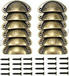 12 шт. Выдвижные ручки для чашек в виде ракушек, Винтажные, для выдвижного ящика шкафа