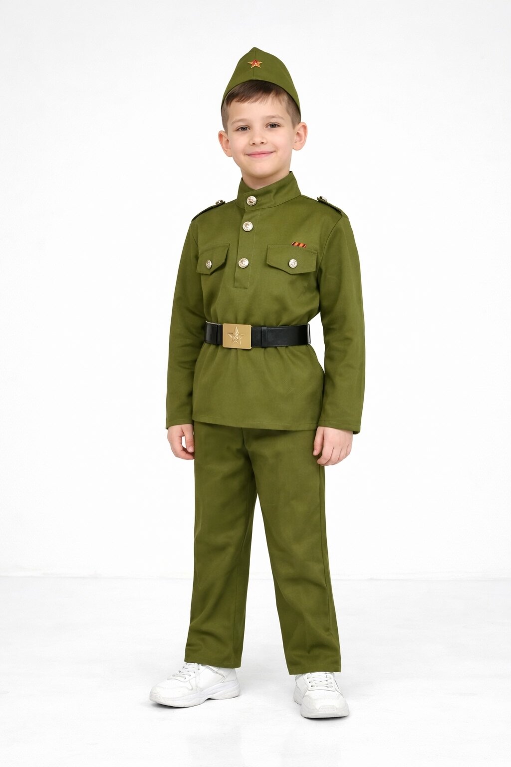 Костюм "Солдат" для мальчика, хаки, 128 размер, военный стиль