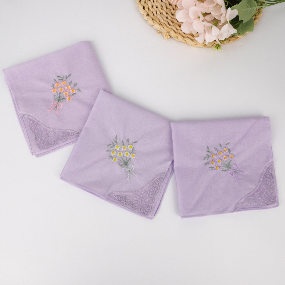 60 хлопковых носовых платков бабочки цветы кружева вышивка хлопчатобумажные женские платки трансграничные Amazon Su