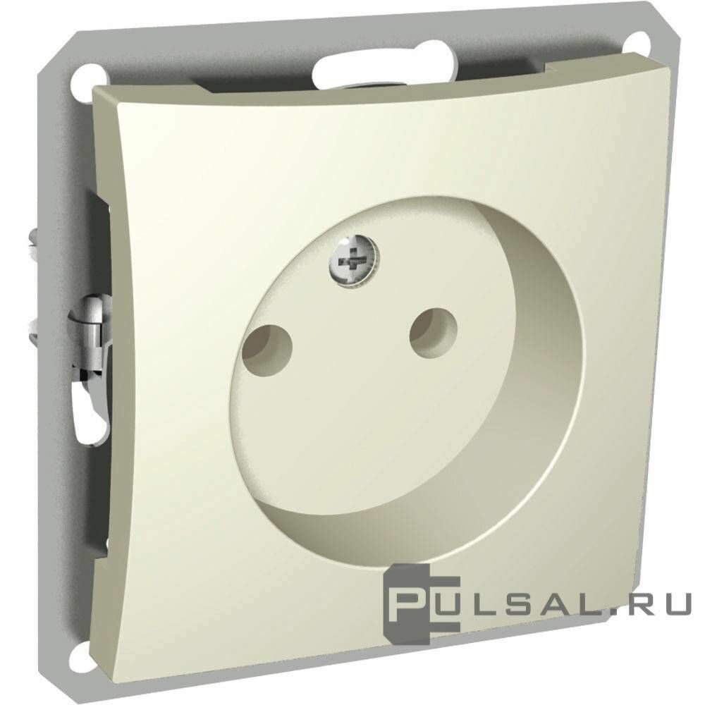 Розетка Schneider Electric без заземляющего контакта одинарная без шторок пластмасса бежевый