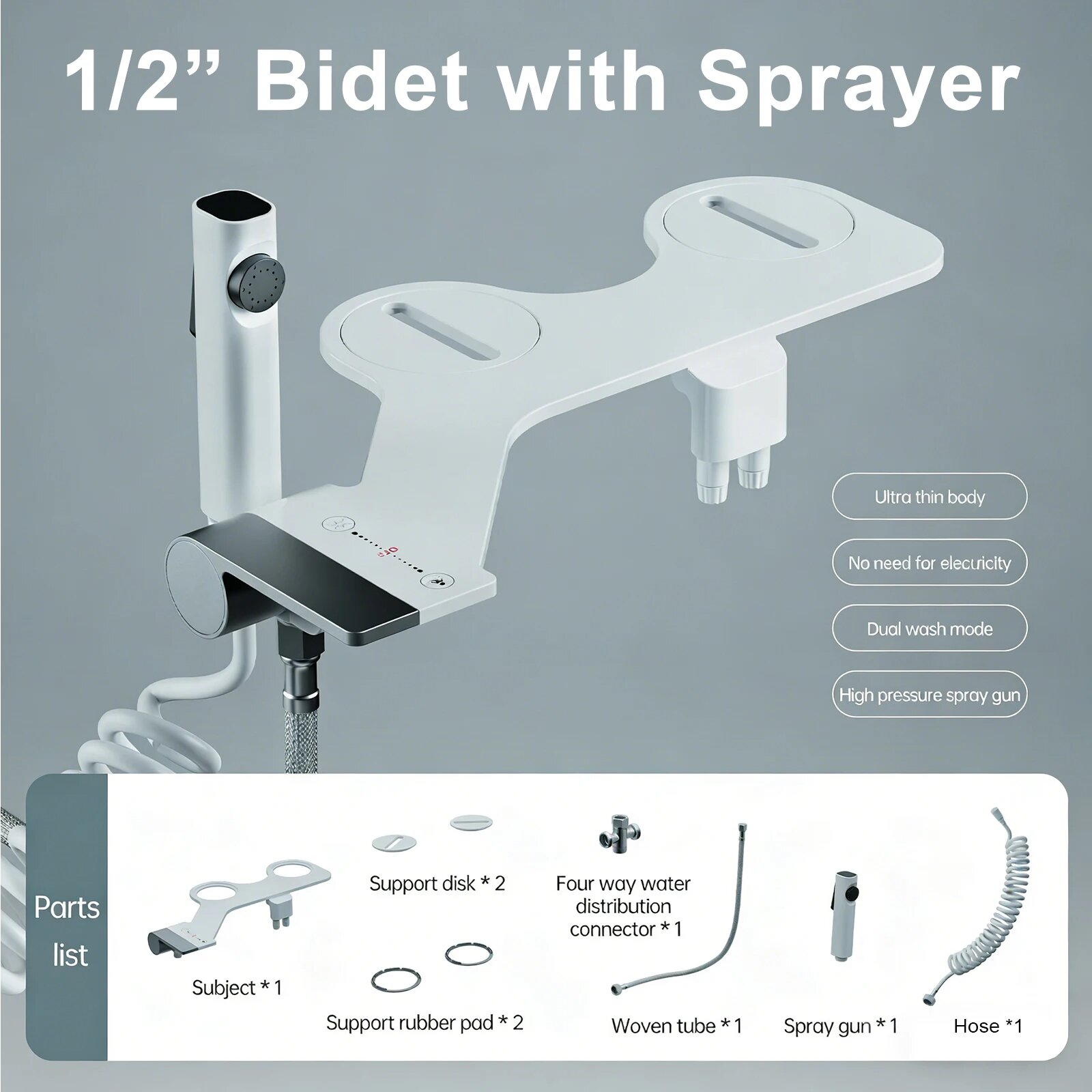Биде с распылителем 1/2", Цвет: 1-2 with Sprayer