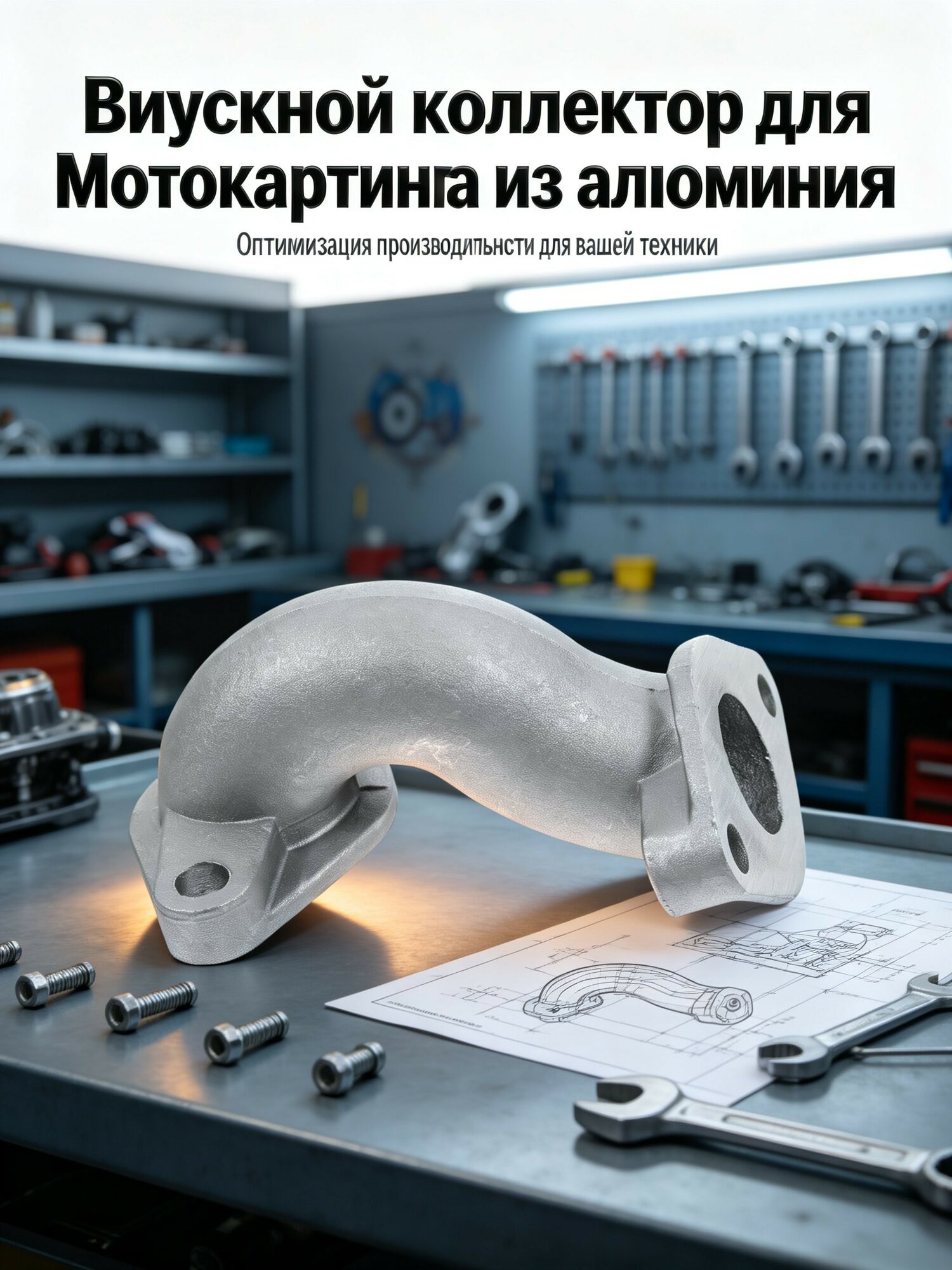 Впускной коллектор для мотокартинга из алюминия с прокладкой, серебристый, для 4-тактных горизонтальных двигателей питбайков и квадроциклов