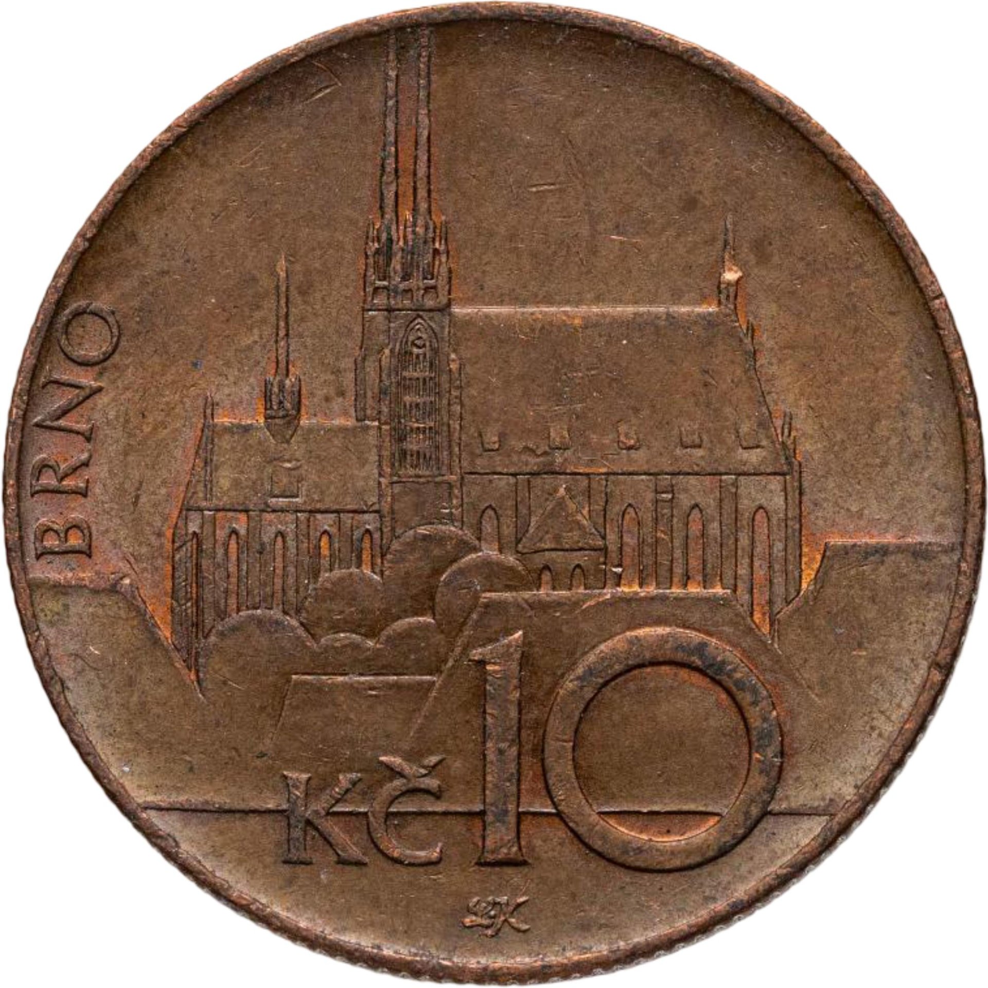 Чехия 10 крон 2010, Сталь, в сохранности XF