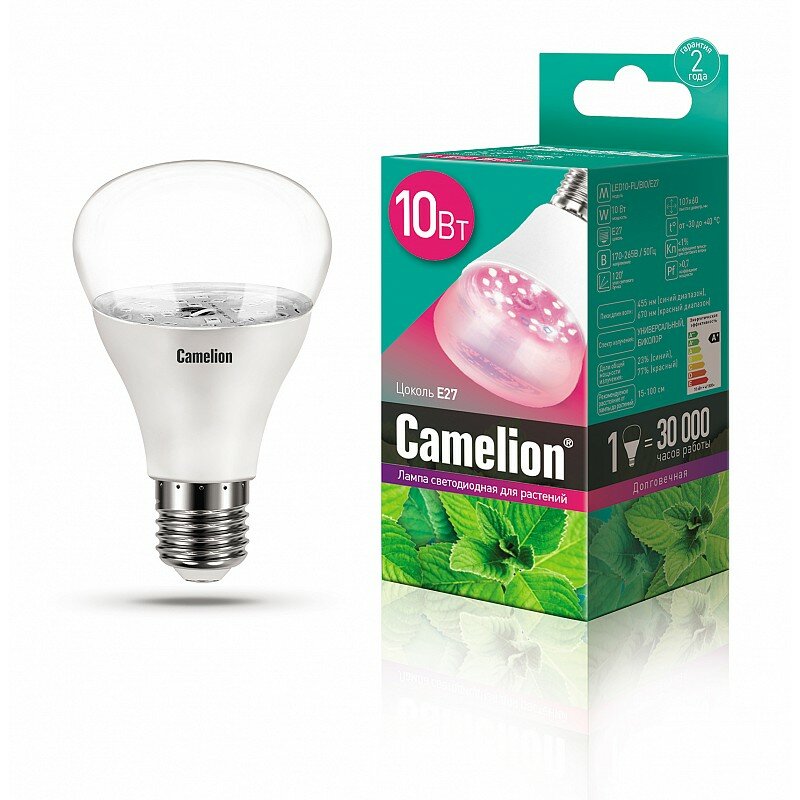 Camelion LED10-PL/BIO/E27 (Эл. лампа светодиодная для растений 10Вт 220В), цена за 1 шт.