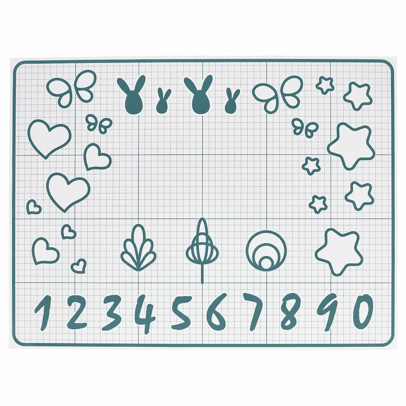 BAKTRADITION Коврик для выпечки IKEA, белый, бирюзовый, 61x46 см (20480169)