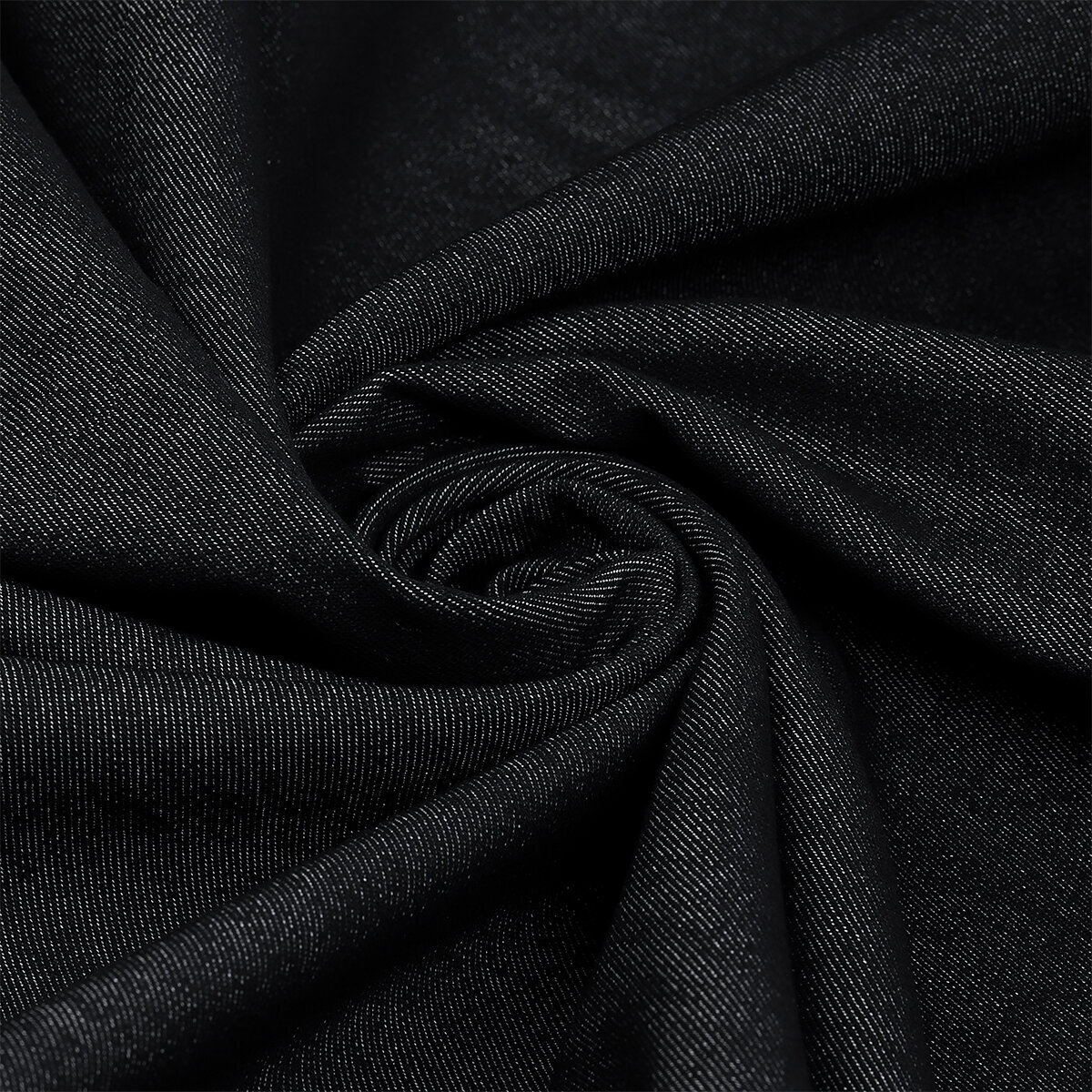 Ткань Джинса 285 г/м² 65% хлопок, 33% пэ, 2% лайкра шир.150 см цв. черный меланж уп. 2м