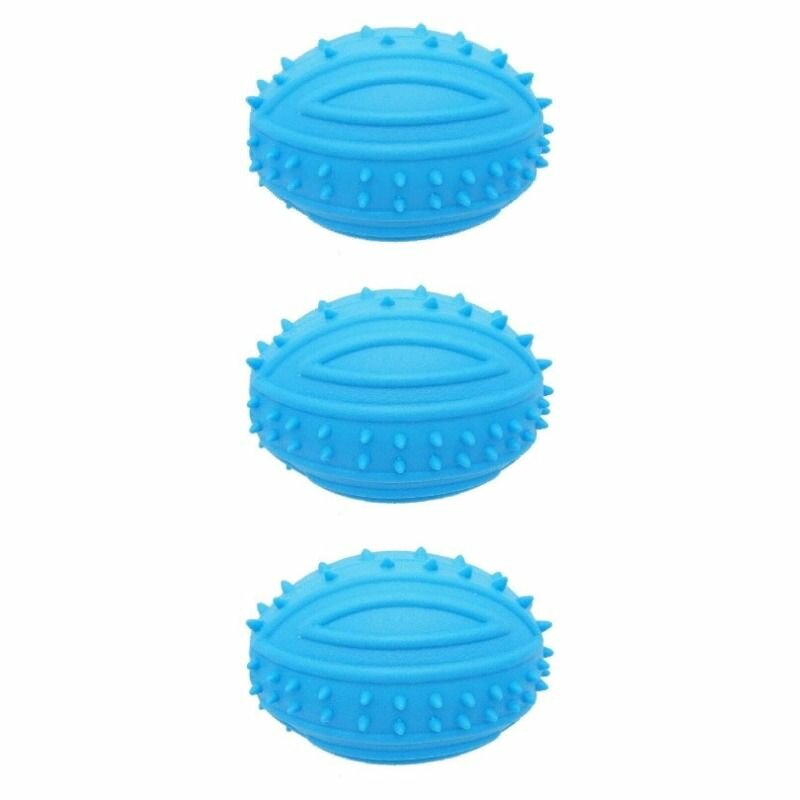 Homepet Игрушка для собак, мяч-регби с шипами, с пищалкой, 8,9 см, 3 шт.