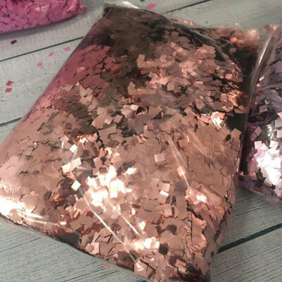 Конфетти Розов Золото фол 6х6мм 100гр/МК