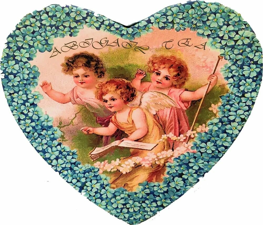 Abigail Чай зеленый листовой Мао Дзянь, с Жасмином, Валентинка Сердце синее, 50 г, 1 шт