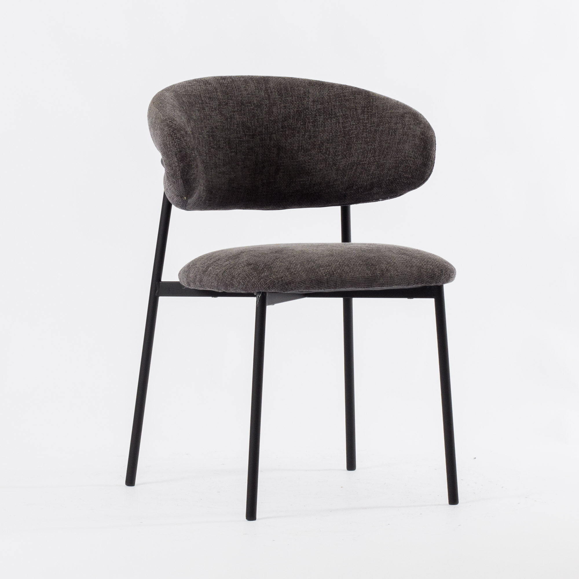 Стул Феррара темно-серая ткань ножки черные для дома/для гостиной/для столовой/для кафе/кухонный стул/стул кухонный