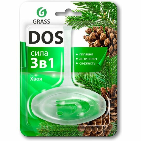 Туалетный блок Grass DOS 3в1 Хвоя, для унитаза, 50 г
