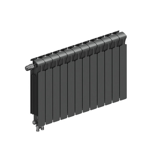 Радиатор Rifar Monolit Ventil 500, 12 секц, нижн. прав, биметаллический, Титан