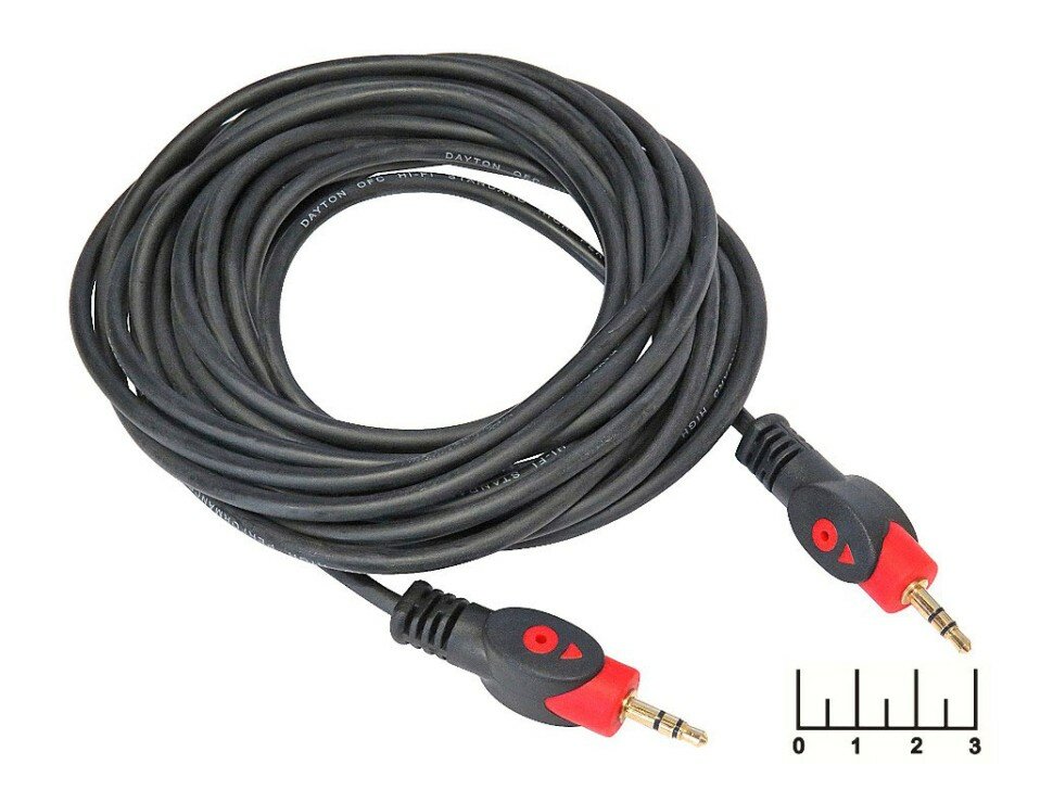 Шнур AUD 3.5-AUD 3.5 стерео 5м gold пластик Dayton (3-0339) (AUX)