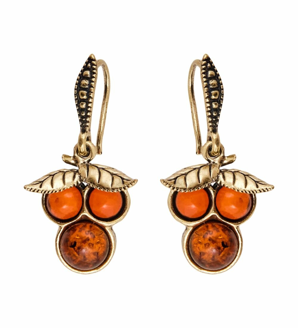 Серьги, янтарь