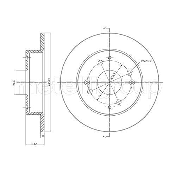 METELLI 23-0361 (42510SM4950 / 42510SV4A00 / GBD90835) диск тормозной metelli (Комплект 2 штуки)