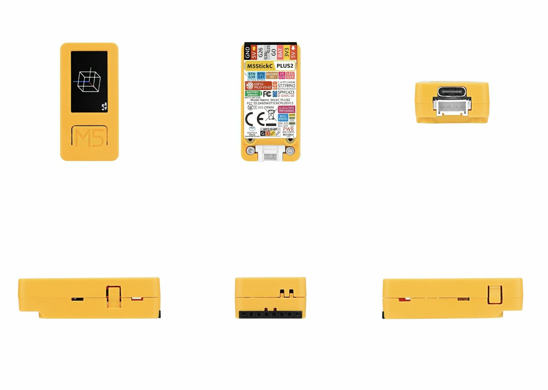 Контроллер 012 "Только Я!" M5StickC PLUS2, 1.14-дюймовый экран, Wi-Fi, 200 мА/ч — фото 1
