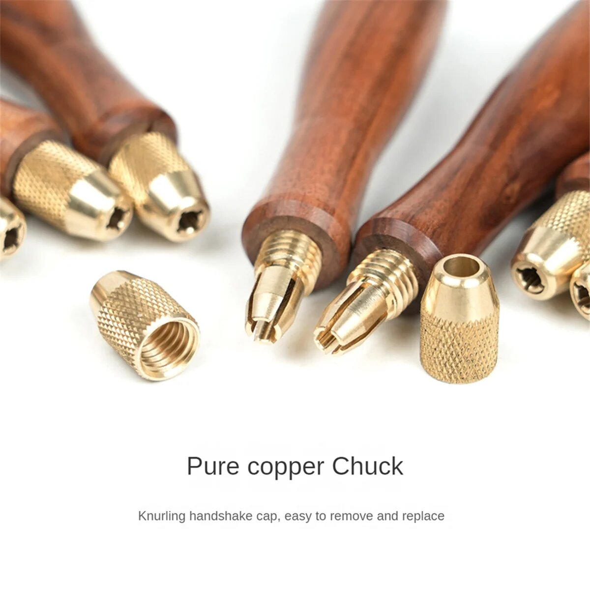 Деревянная ручка для напильника с латунным патроном