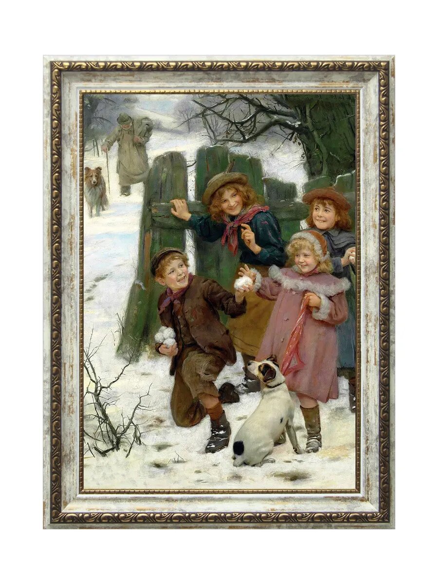 Картина "Дети" в классической раме 29*39 см