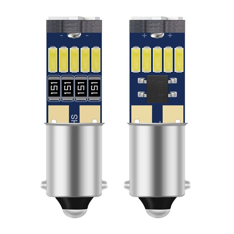 2 шт, автомобисветильник светодиодные лампы BA9S s T4W, 4014 светодиосветодиодный BA9S