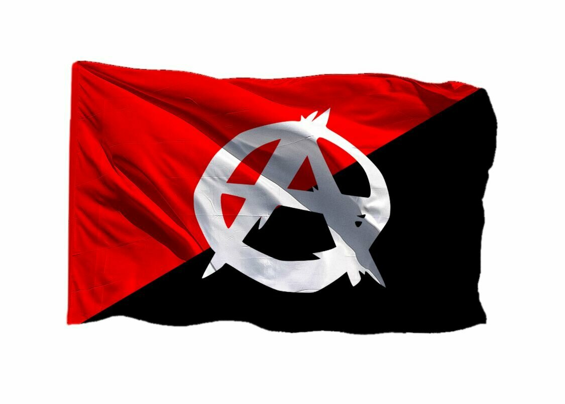 Флаг Анархии черно-красный, 90х135 см на сетке для улицы, для флагштока