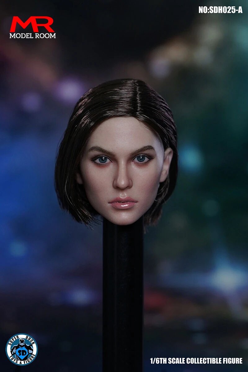 Super Duck 1/6 Женская солдата голова Suntan Pale SDH017 SDH025 SDH024 SDH027 Черный, SDH025A Suntan