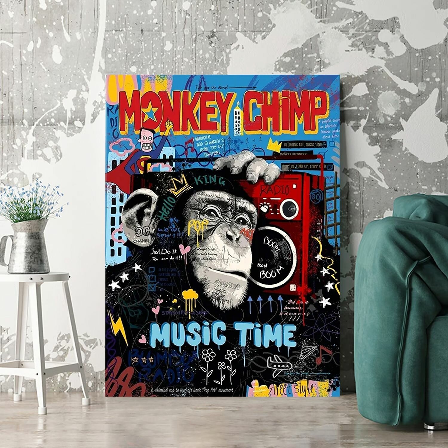 Картина на стену граффити, уличное искусство, 40х60 см.