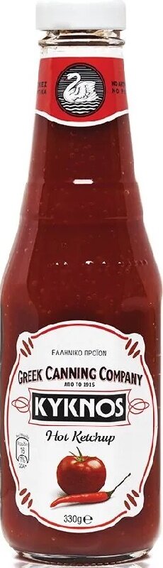 Кетчуп KYKNOS томатный острый /стекло/ 330г