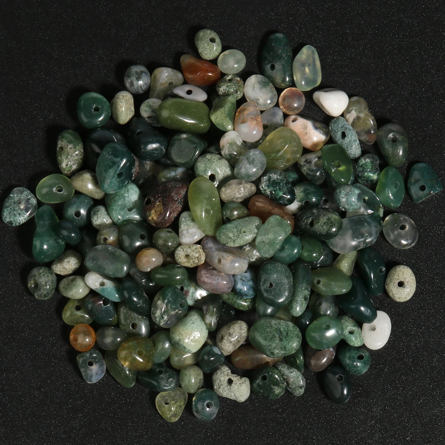 Каменные бусины Xilitata тигровый глаз, аметисты, агаты Изумрудный, 3-5mm, Moss Agate