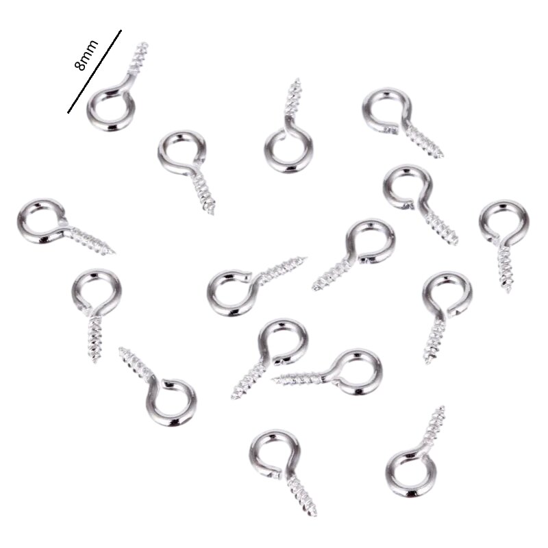 Маленькие металлические винтовые гвозди 8 мм, около 200 шт./пакет, овечьи глаза для жемчуга, подвески, ювелирные изделия «сделай сам», аксессуары для бисероплетения