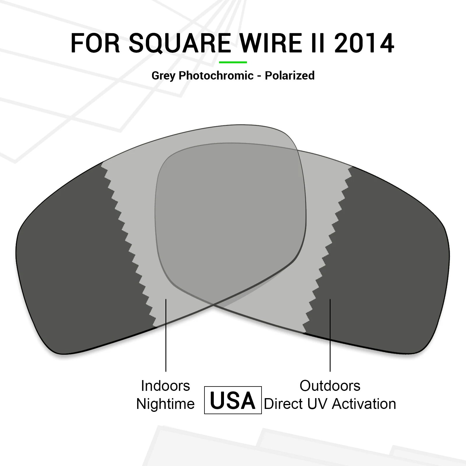SNARK Серые фотохромные поляризованные линзы Oakley Square Wire II 2014