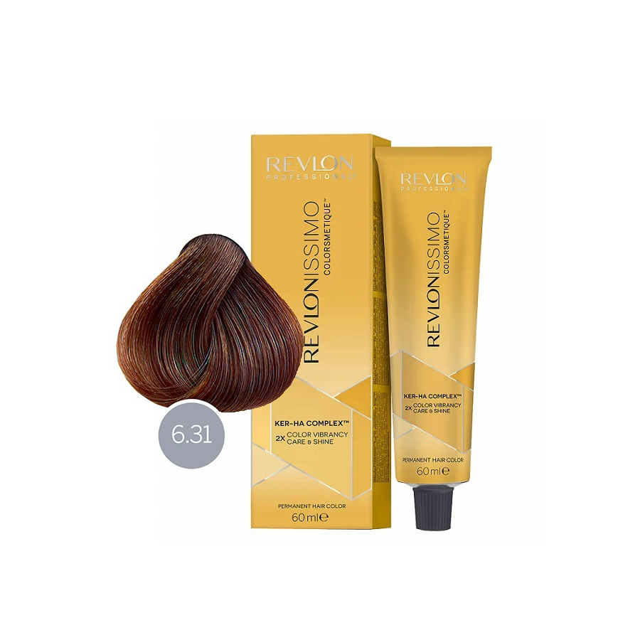 Revlon Professional Revlon Revlonissimo Colorsmetique 6.31 - Перманентная краска для волос темный блонд золотисто-пепельный 60 мл