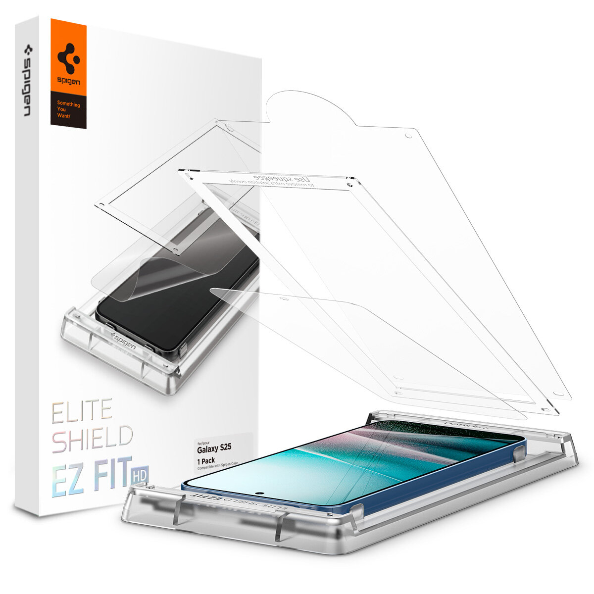 Защитная пленка Spigen на Samsung Galaxy S25 (AFL09091) EliteShield EZ Fit HD / Спиген пленка для Галакси С25, олеофобное покрытие, прозрачный