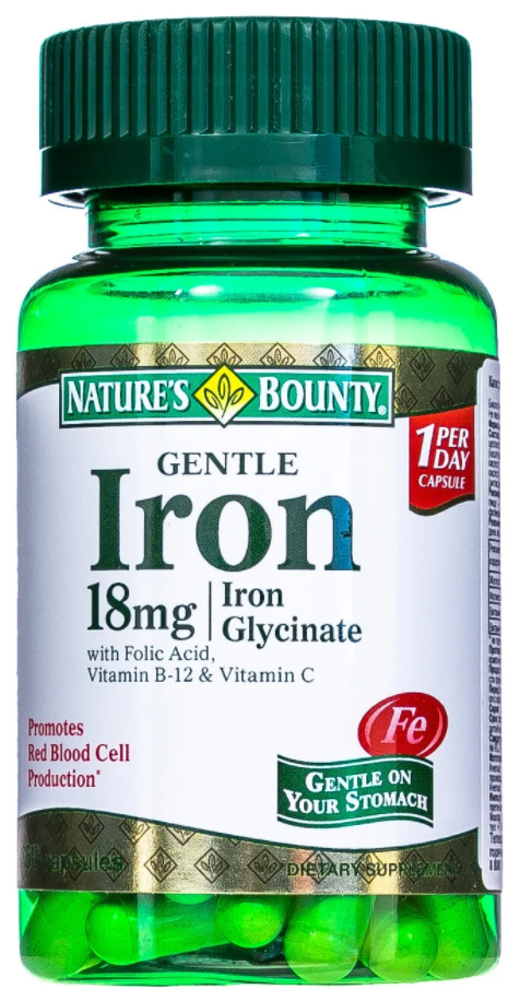 Нэйчес Баунти Легкодоступное железо 18 мг N60 капсулы