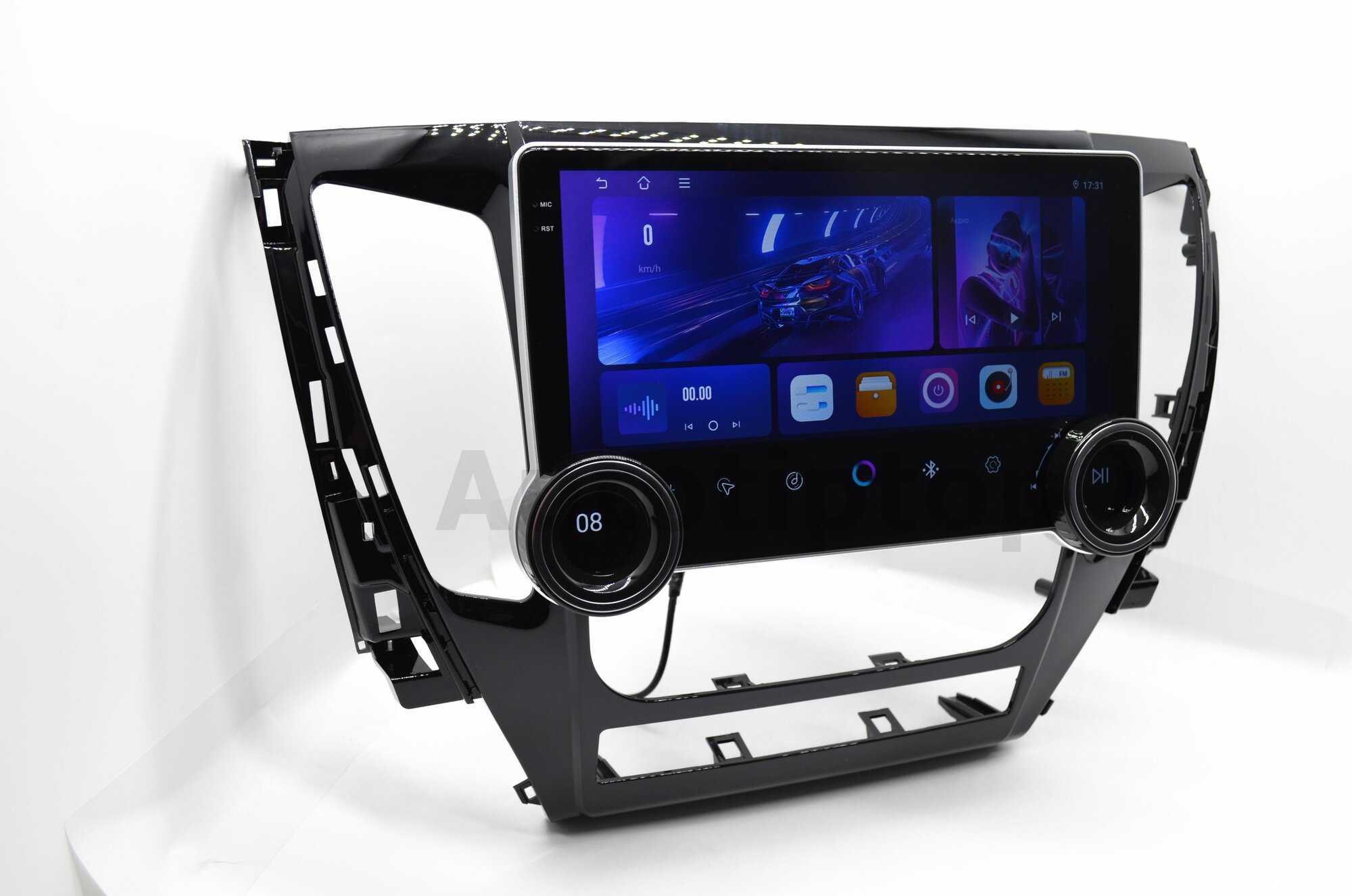 Большая магнитола Tesla 8 core 4/64 с крутилками Mitsubishi Pajero Sport L200 2015-2019