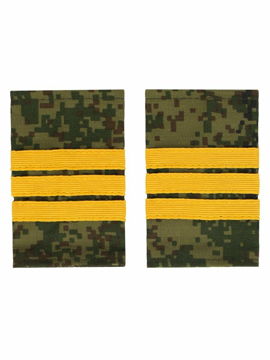 Фальш погоны цифра зеленая с желтым галуном Сержант 8х5 см